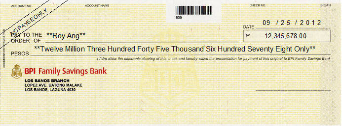 Cheque Writing Printing Software For The Philippines Banks